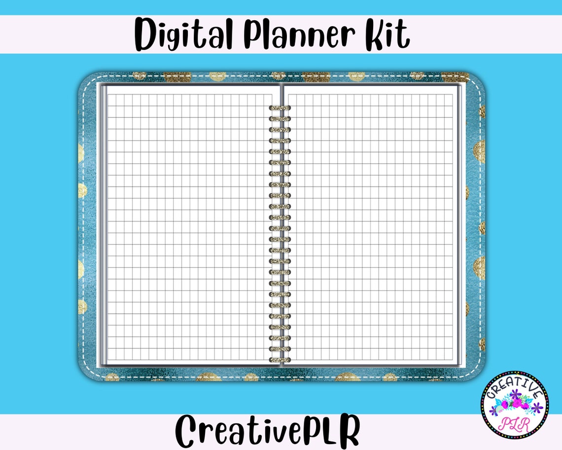 Blue Foil Digital Planner Cover Kit PLUS Digital Notebook Covers - Etsy