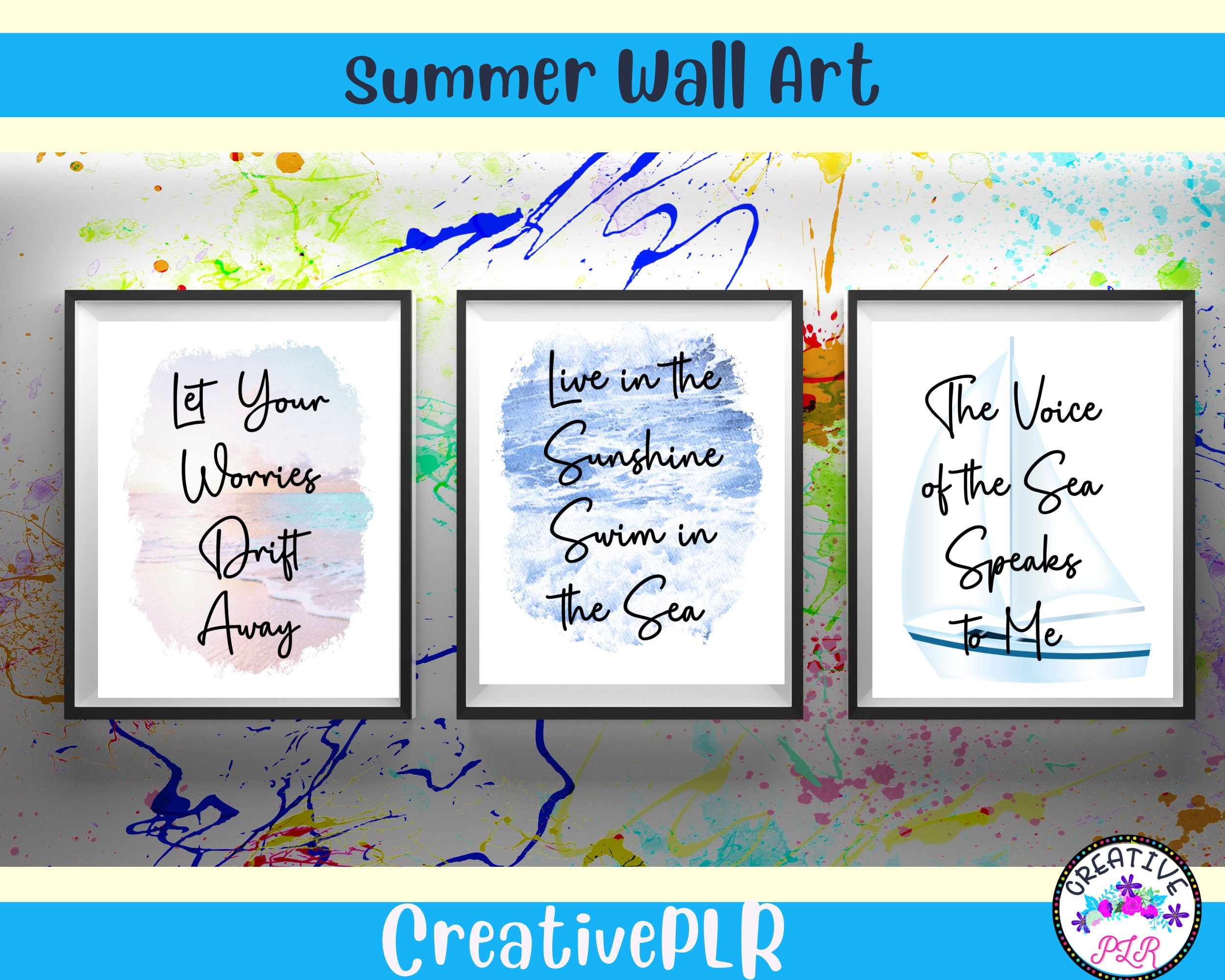 Summer Wall Art Bundle | Printable Wall Art | Decorative Wall Art ...