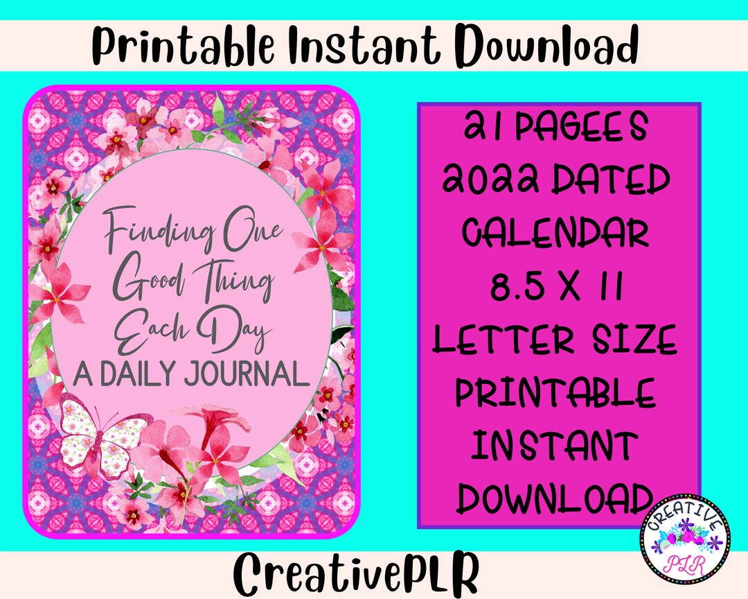 One Good Thing a Day Journal/planner | Cleaning Checklist | Instant ...