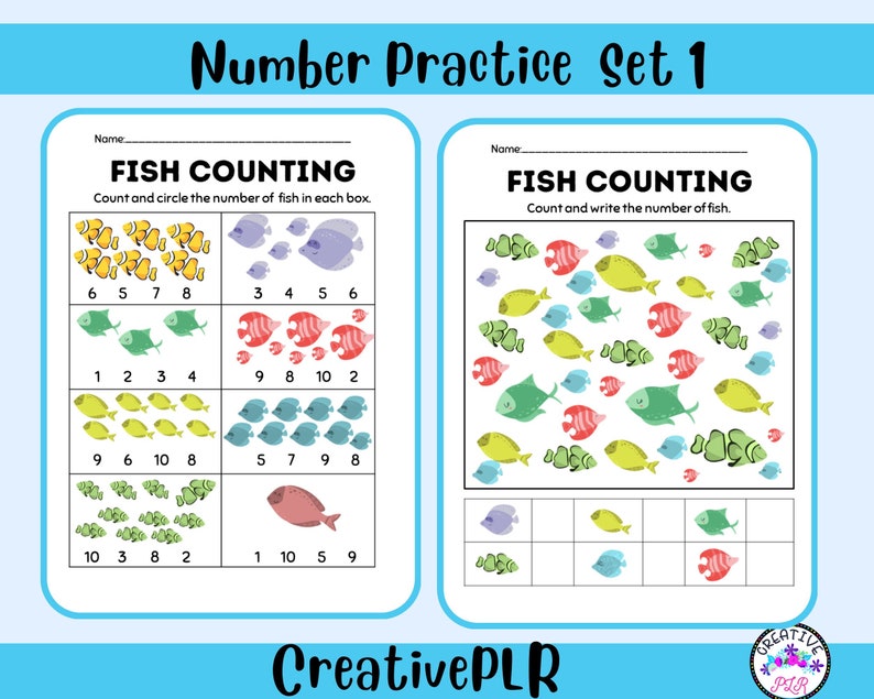 Counting Practice Worksheets Set 1 | Counting Review | Kids Printables ...