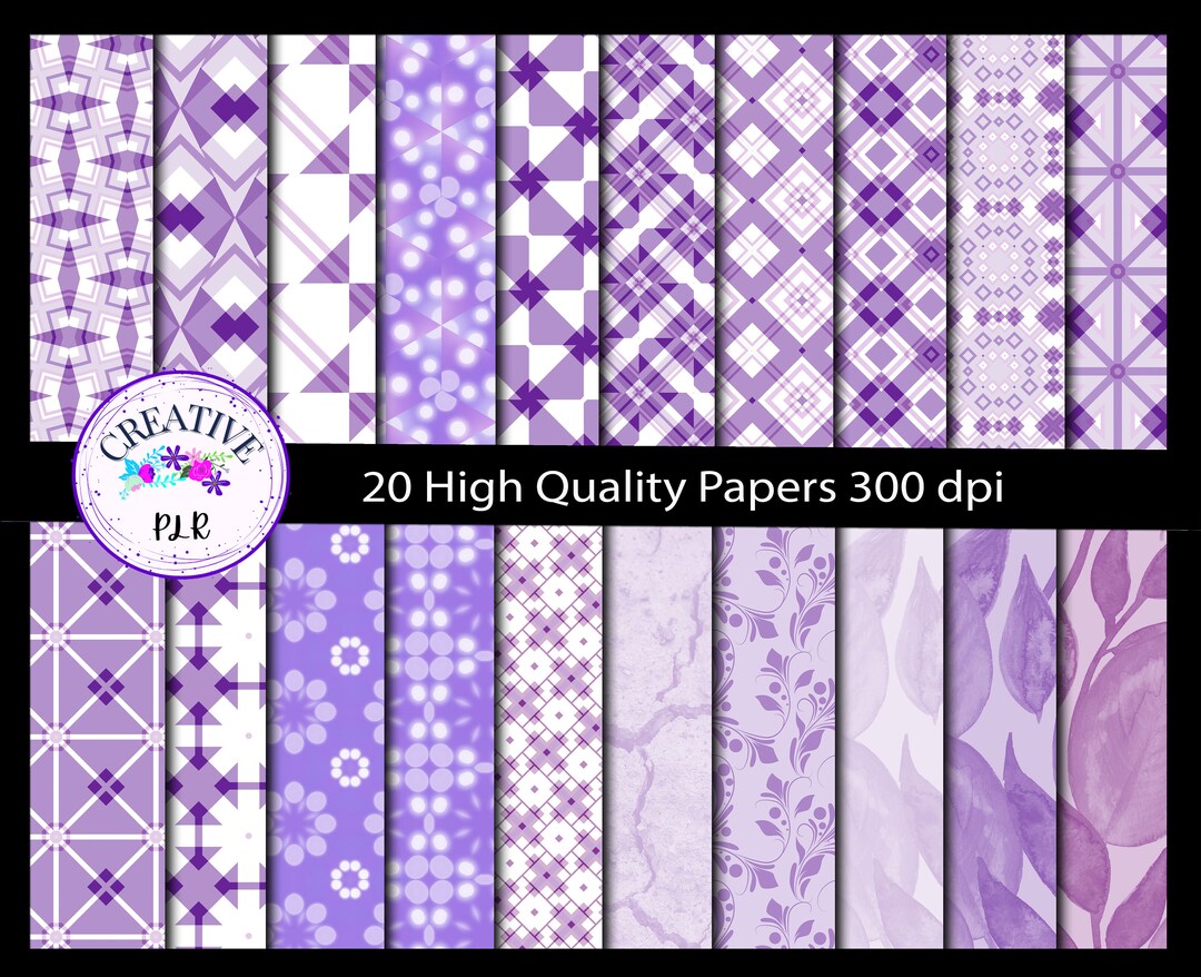 Lavender and White Digital Paper Pack |20 High Quality Backgrounds ...