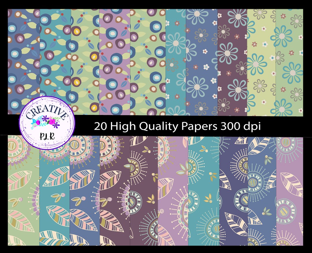 Spring Feathers Digital Paper Pack |20 High Quality Backgrounds ...