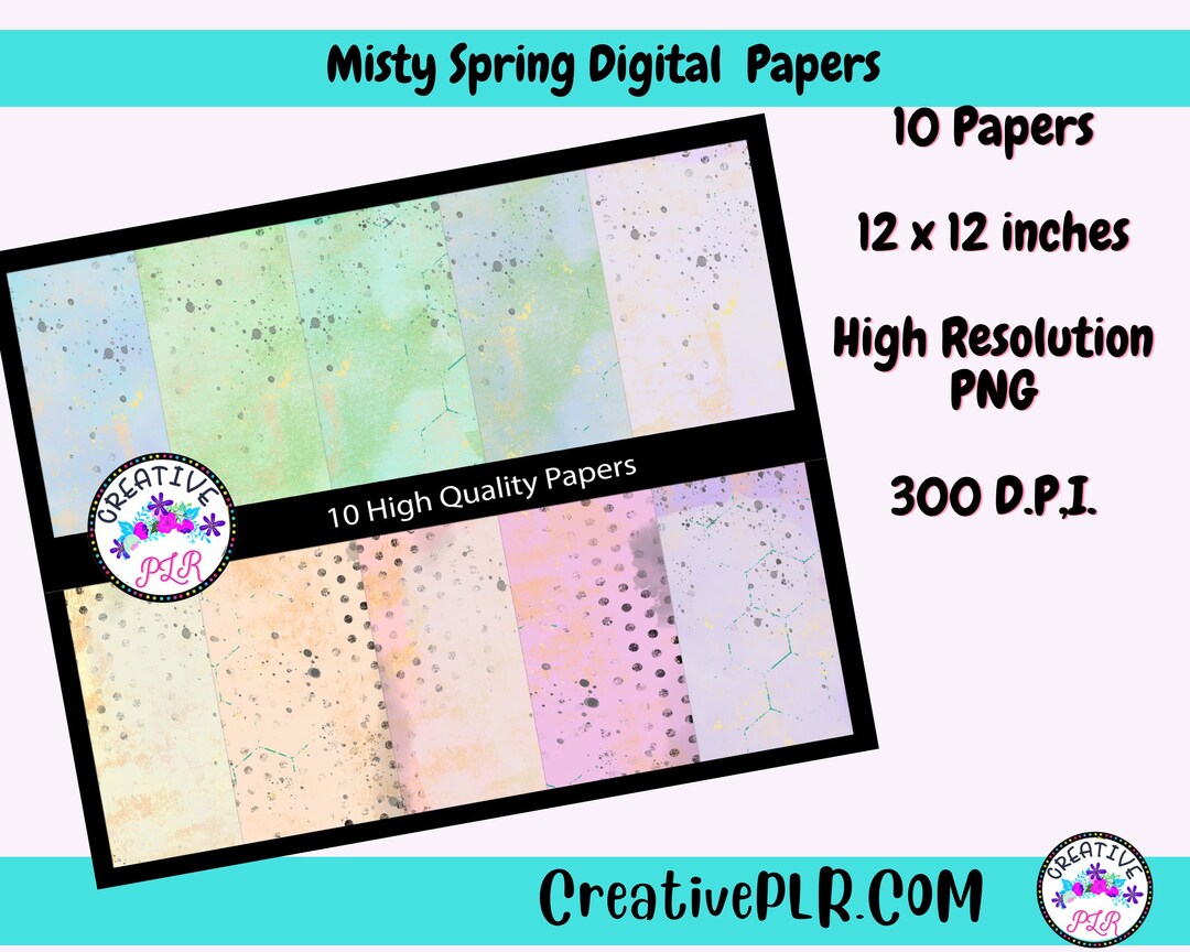 Misty Spring Digital Papers Pack |10 High Quality Backgrounds ...