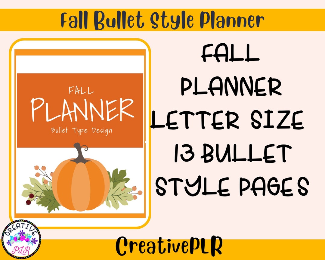 Fall Bullet Style Planner | Bullet Journal | Autumn Planner |instant ...