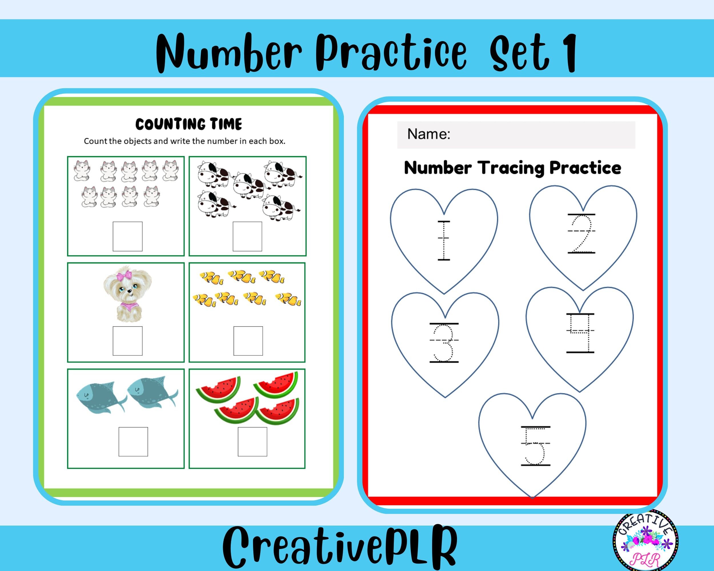 Counting Practice Worksheets Set 1 | Counting Review | Kids Printables ...