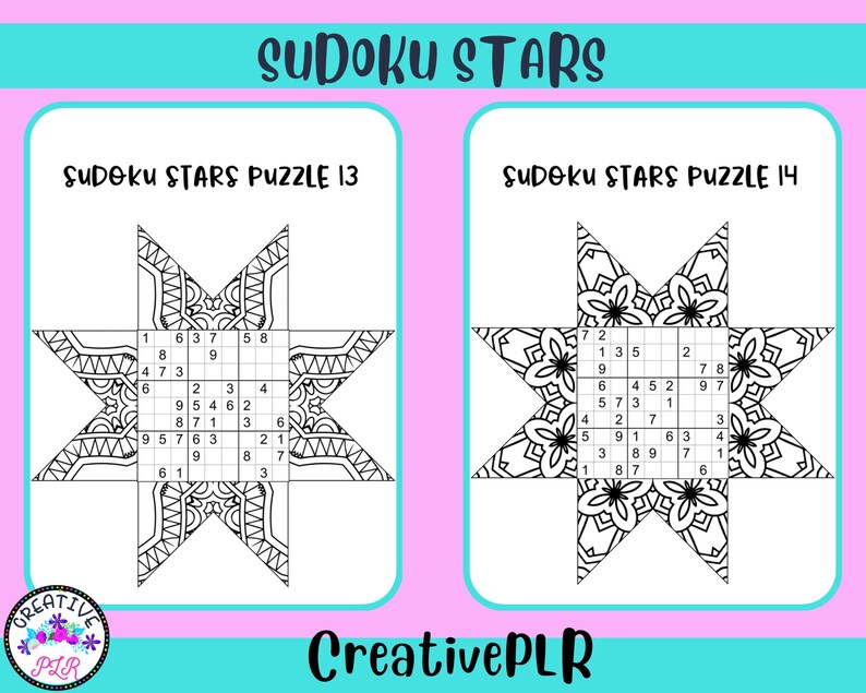 Sudoku Stars Puzzle and Coloring Pages | 15 Puzzle Coloring Pages ...