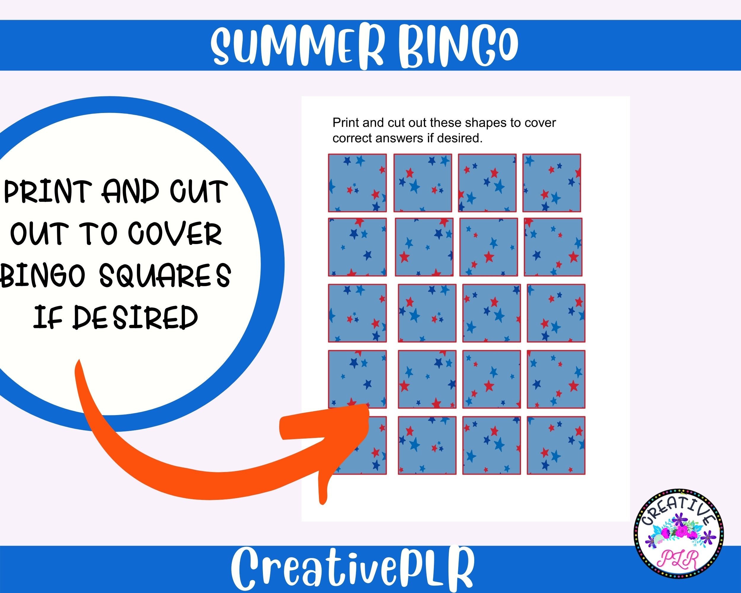 Summer Bingo Cards | 30 Picture Bingo Cards| - Etsy
