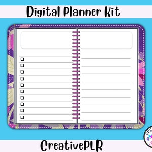 Purple Garden Digital Planner Cover Kit PLUS Digital Notebook Covers - Etsy