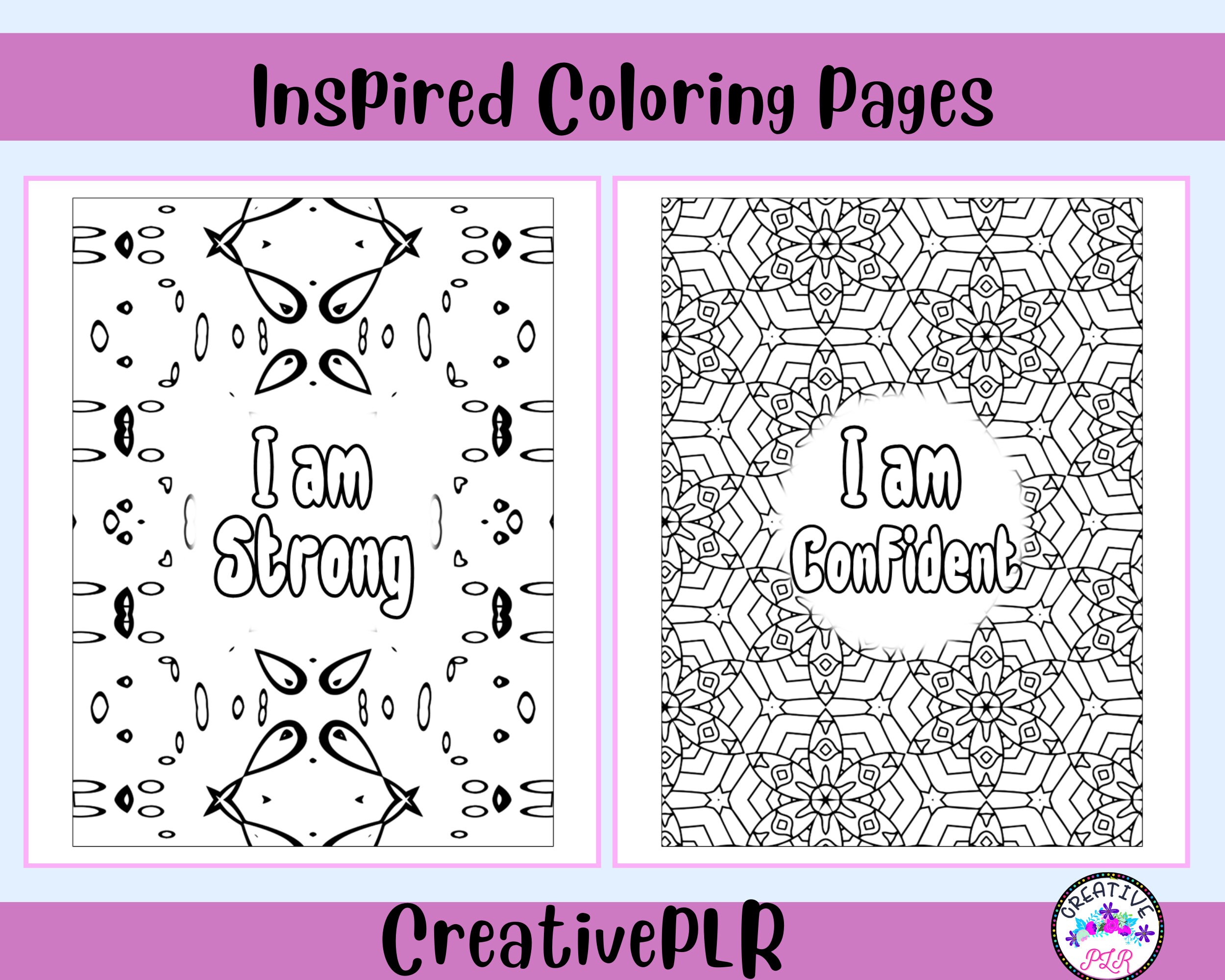 Inspired Coloring | 10 Printable Coloring Pages | Instant Download - Etsy