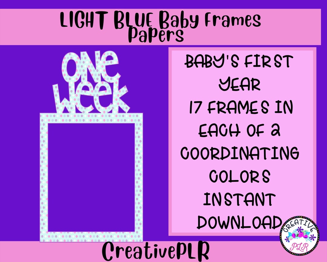 Light Blue Baby 1st Year Picture Frames - Etsy