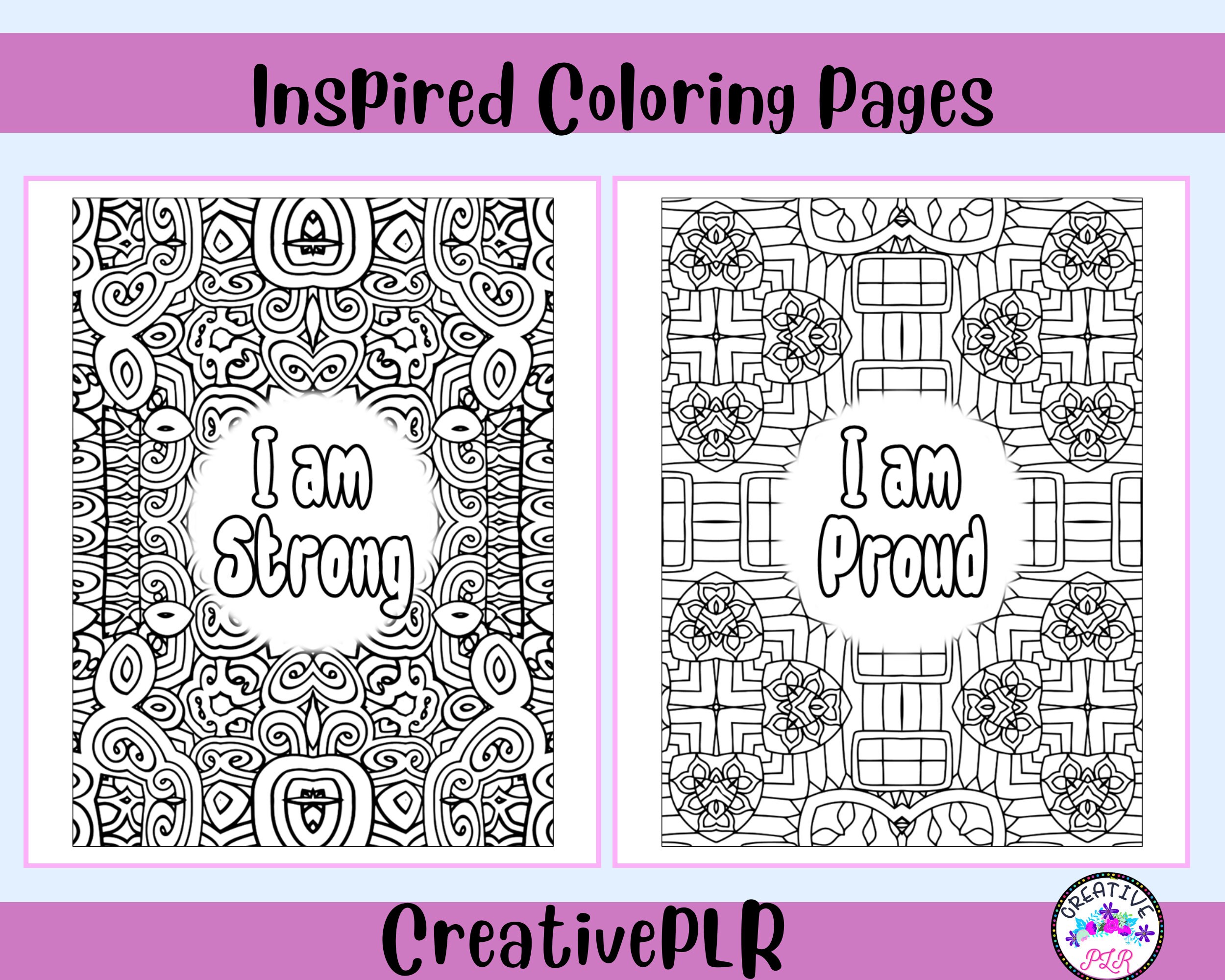 Inspired Coloring | 10 Printable Coloring Pages | Instant Download - Etsy