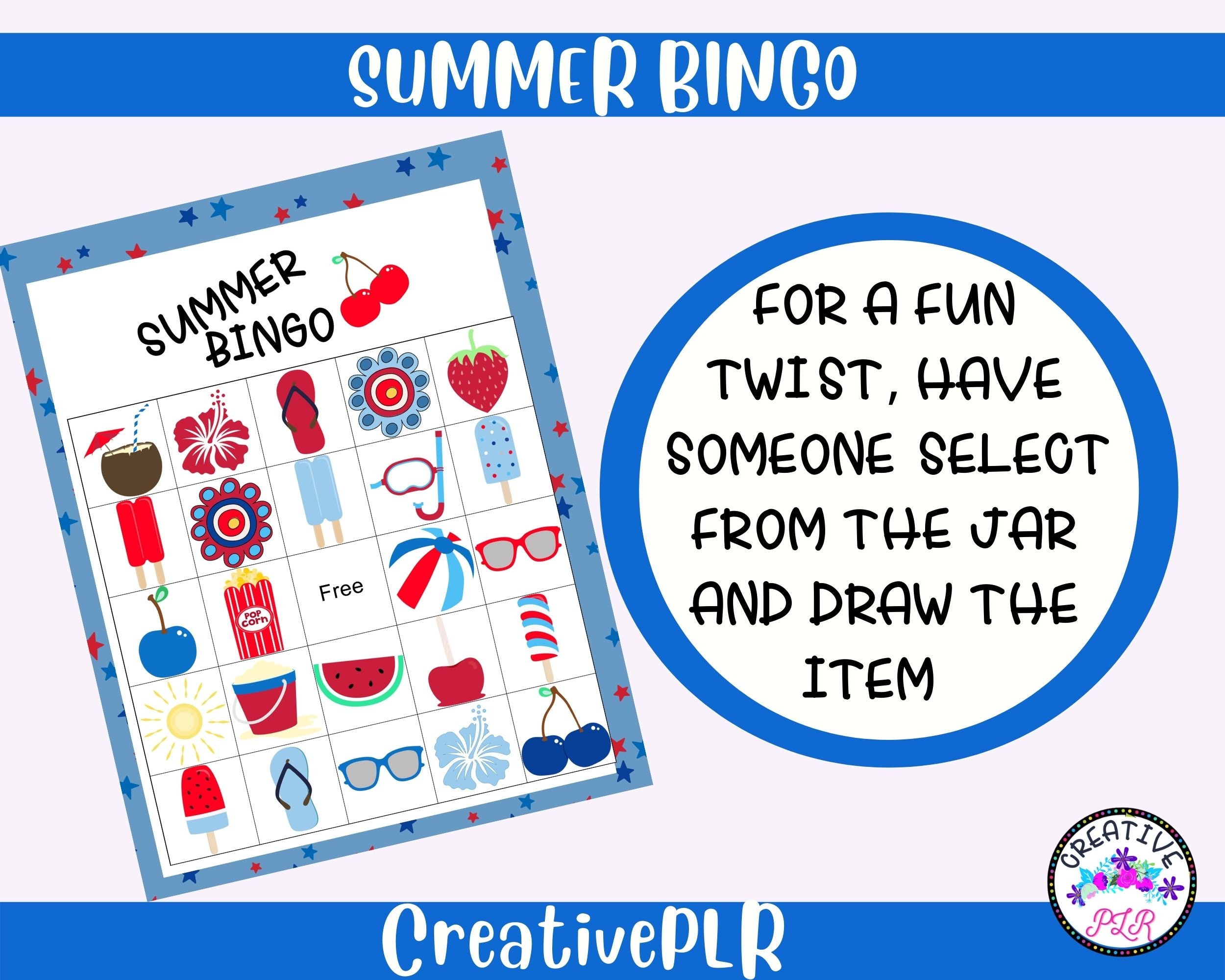 Summer Bingo Cards | 30 Picture Bingo Cards| - Etsy