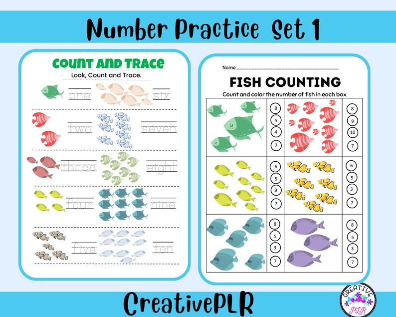 Counting Practice Worksheets Set 1 | Counting Review | Kids Printables ...