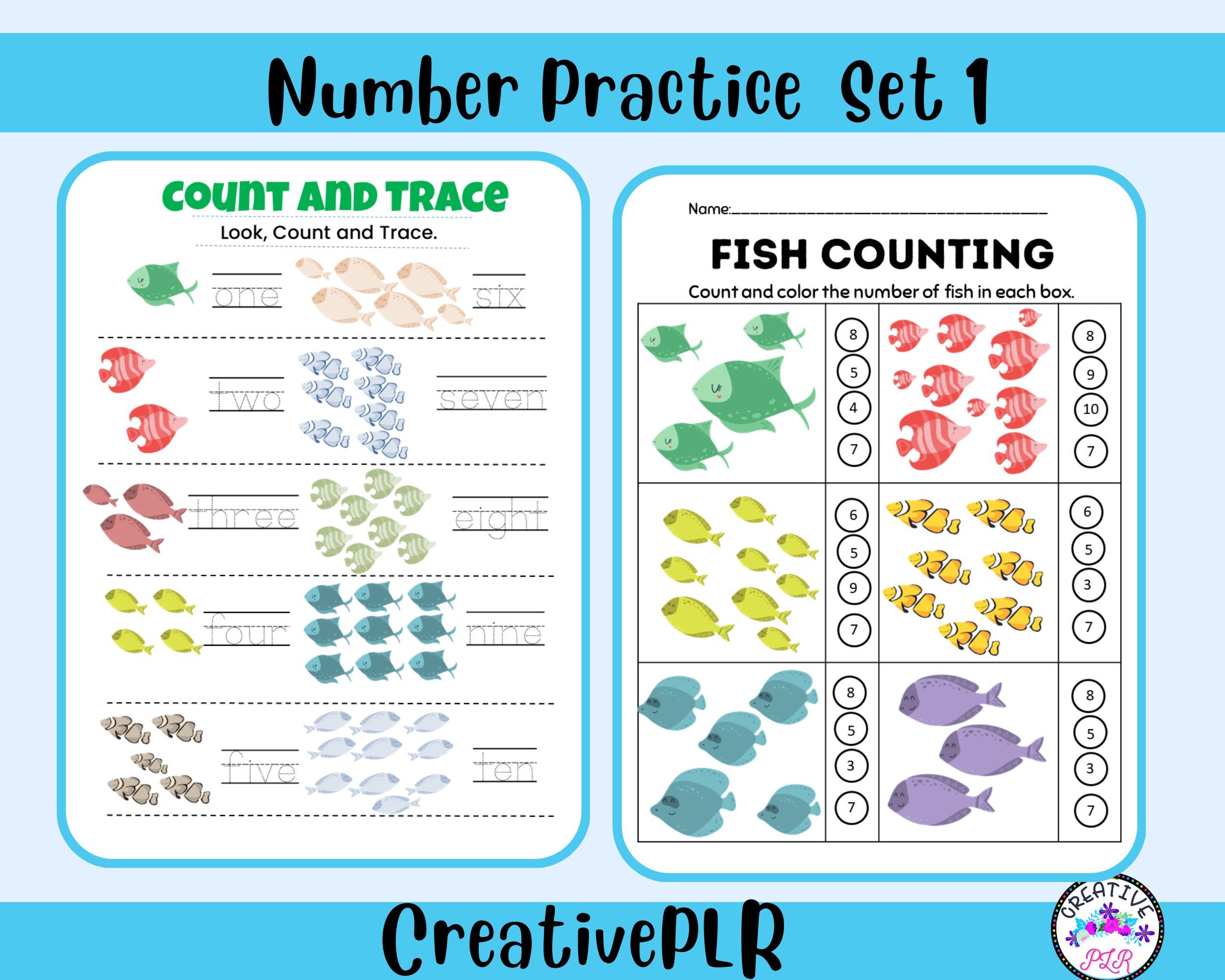 Counting Practice Worksheets Set 1 Counting Review Kids Printables ...