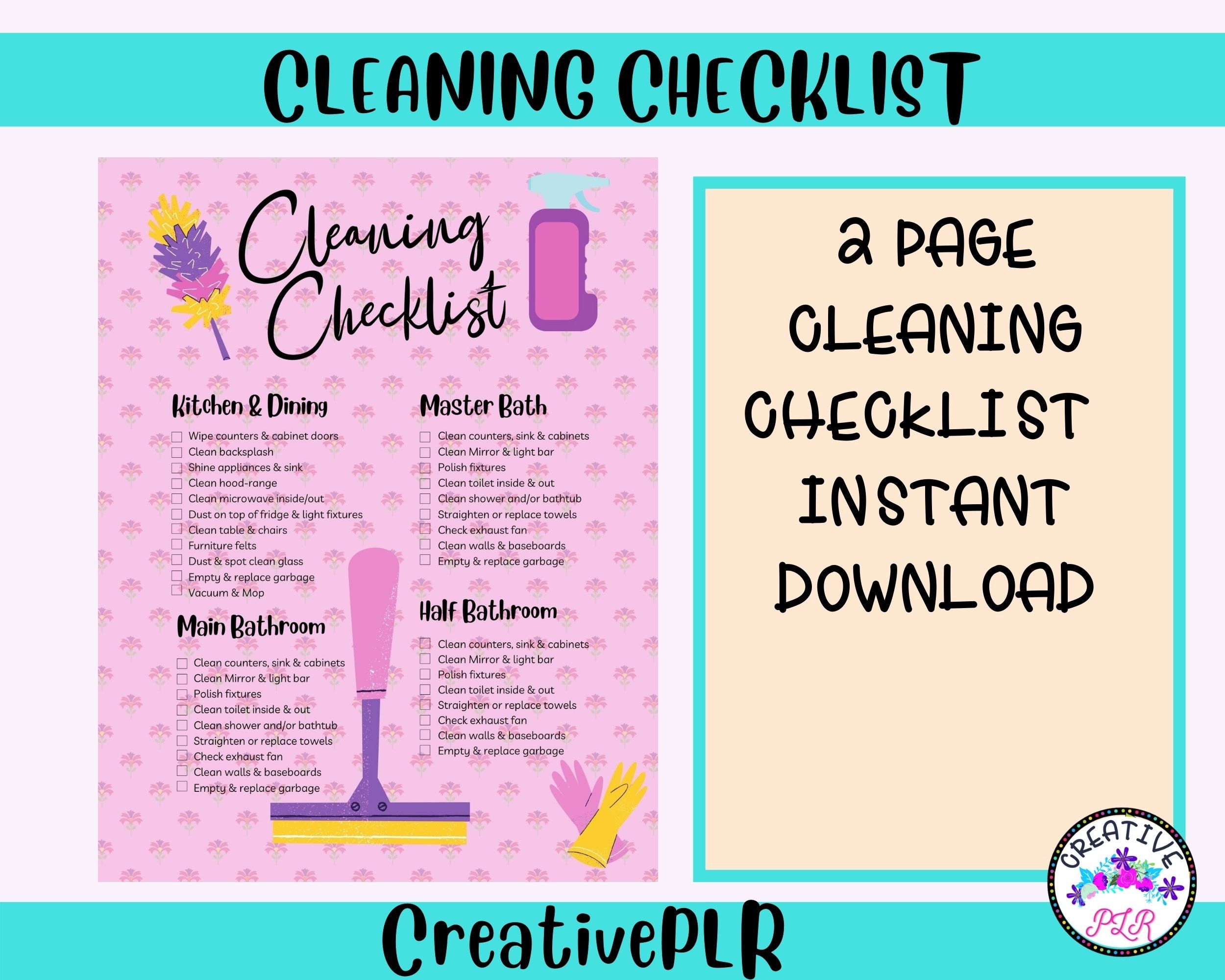 Cleaning Checklist - Etsy