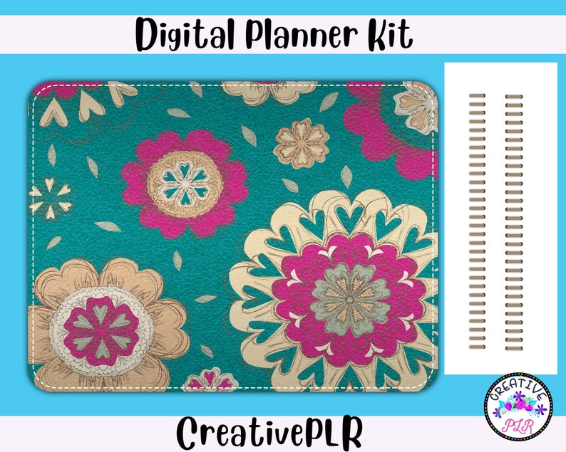 Pink Flowers Digital Planner Cover Kit PLUS Digital Notebook Covers - Etsy