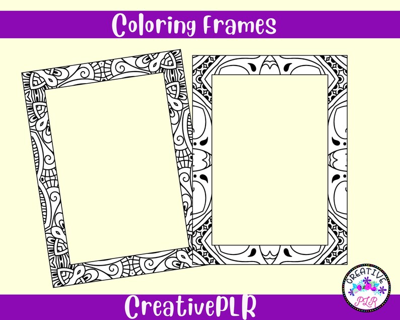 Coloring Frames Pack 1 | 15 Printable Coloring Pages | Coloring Pages ...