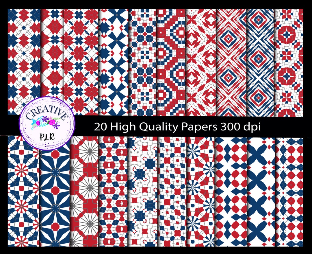 Patriotic Prints Digital Paper Pack |20 High Quality Backgrounds ...