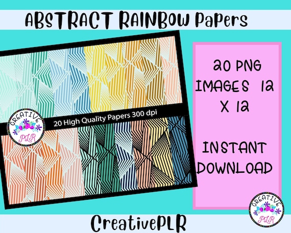 Abstract Rainbow Digital Paper Pack 20 High Quality - Etsy