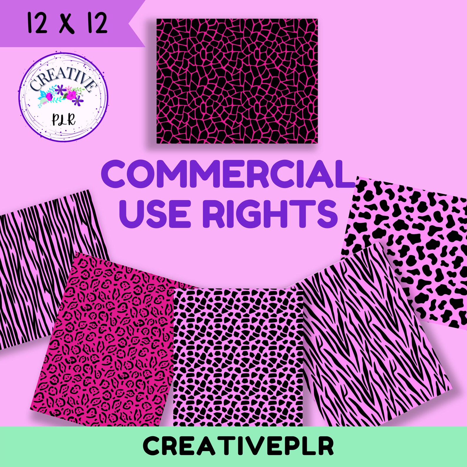 Pink Animal Prints Digital Paper Pack |20 High Quality Colorful ...