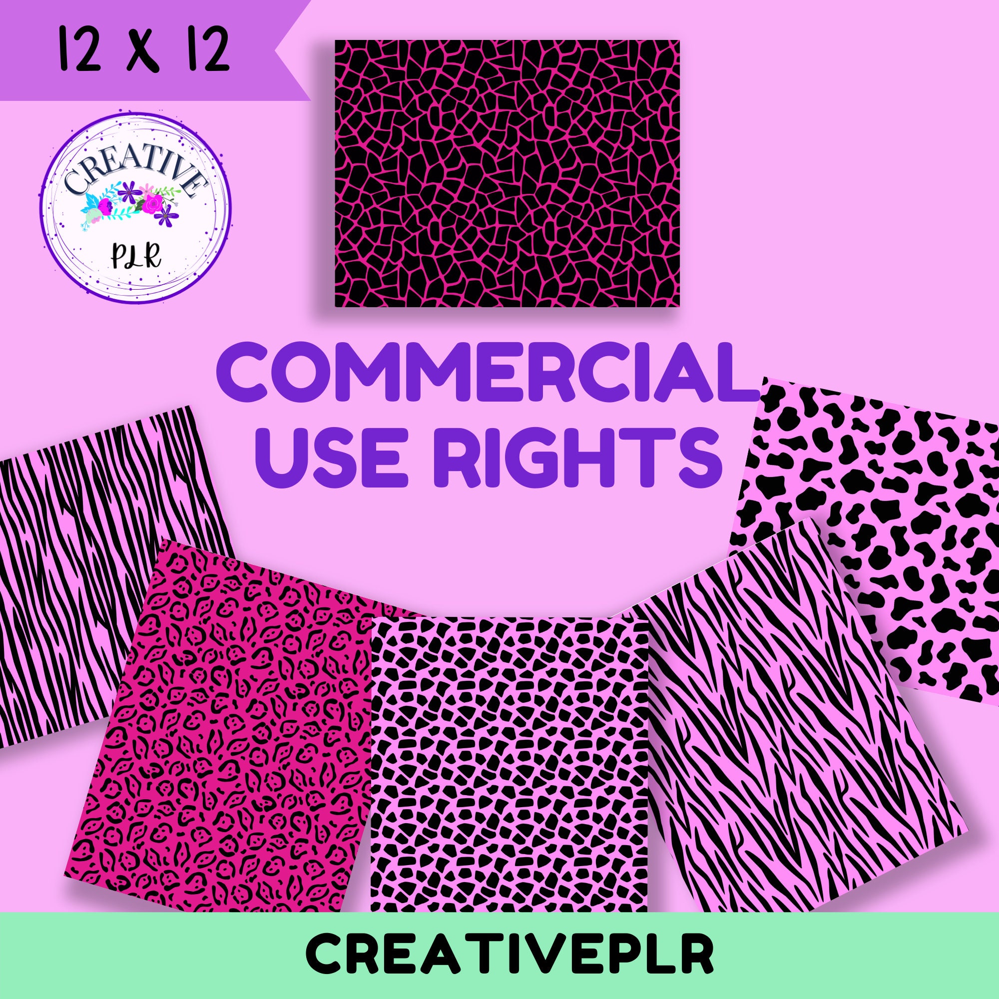 Pink Animal Prints Digital Paper Pack |20 High Quality Colorful ...