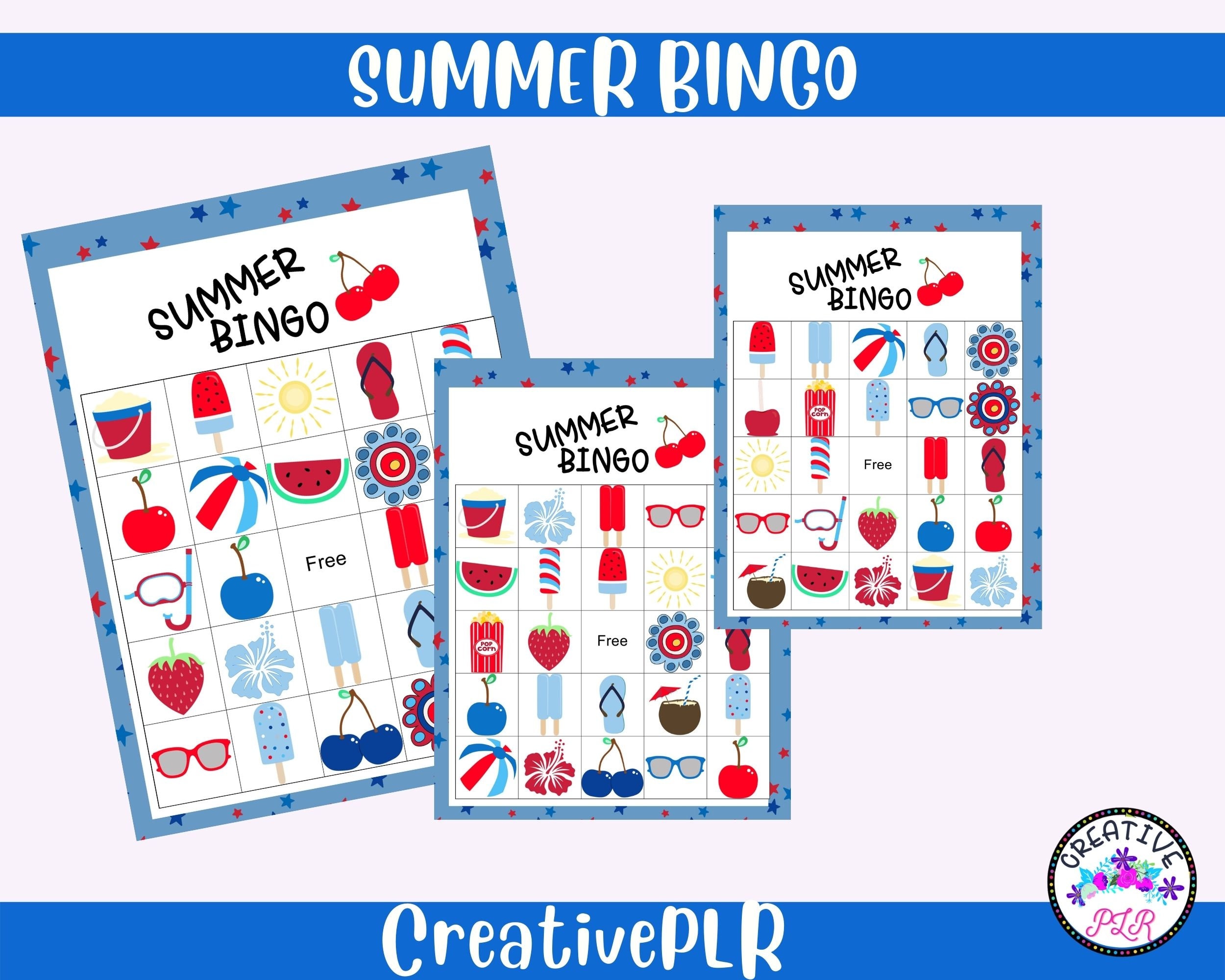 Summer Bingo Cards | 30 Picture Bingo Cards| - Etsy