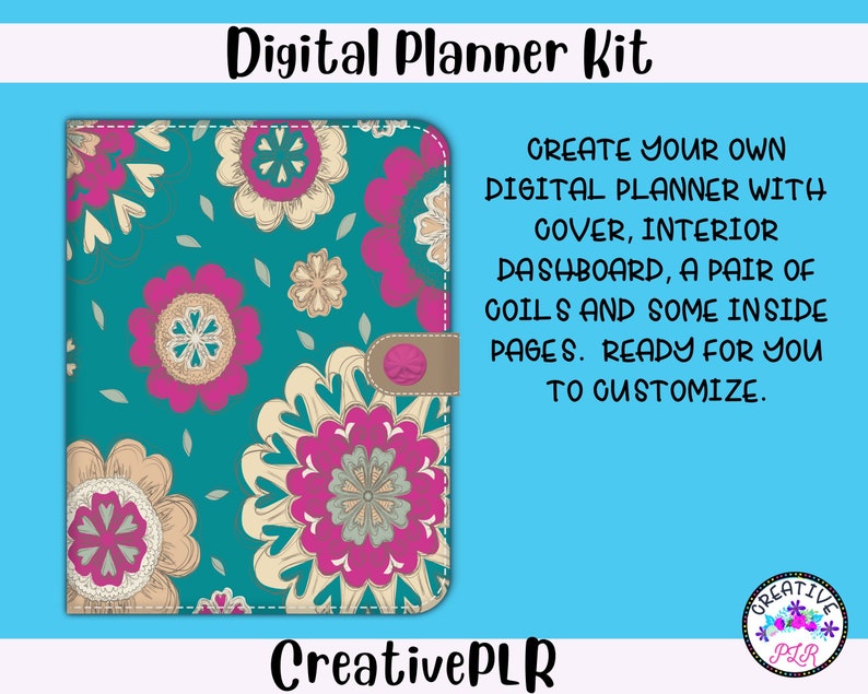Pink Flowers Digital Planner Cover Kit PLUS Digital Notebook Covers - Etsy