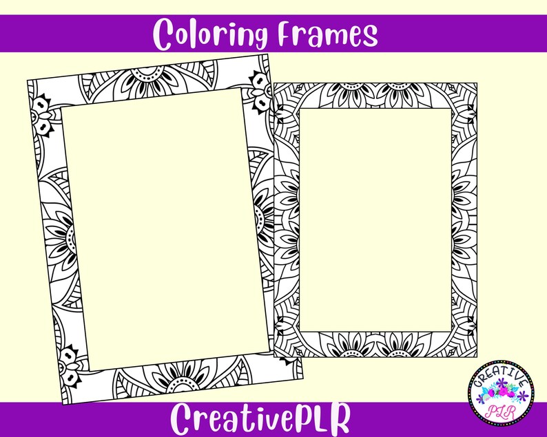 Coloring Frames Pack 1 | 15 Printable Coloring Pages | Coloring Pages ...