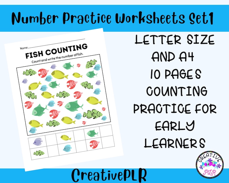 Counting Practice Worksheets Set 1 | Counting Review | Kids Printables ...