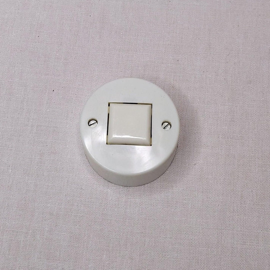 1 X Old Button DDR Round Ø Surface-mounted Switch Vintage Light Bell ...