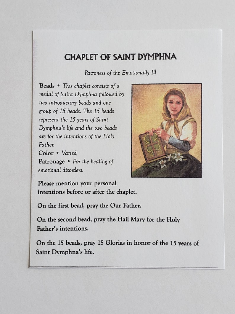 St Dymphna Novena and Chaplet Prayer Pack | Etsy