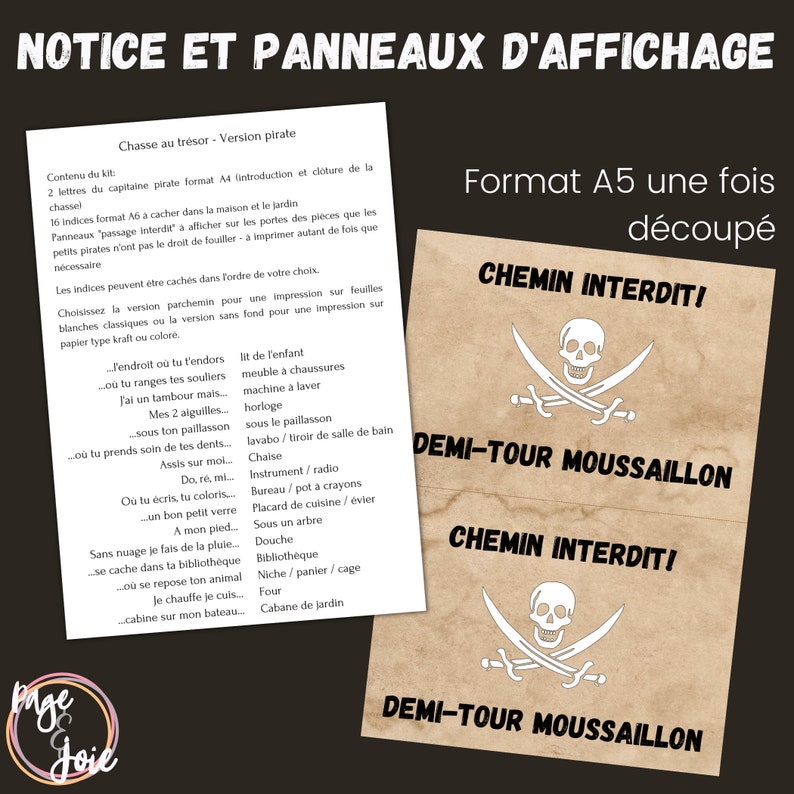 Treasure Hunt Kit to Print in French Pirate Theme Instant - Etsy