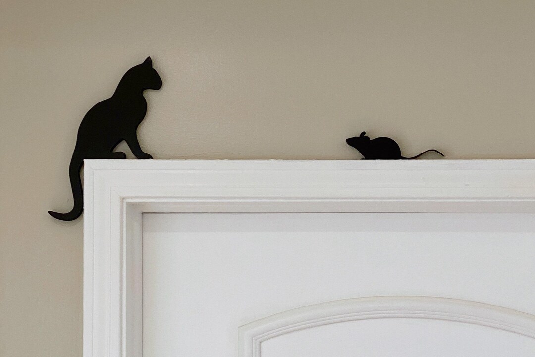 Handmade Cat and Mouse Door Toppers: Fun Wood Wall Decor - Etsy