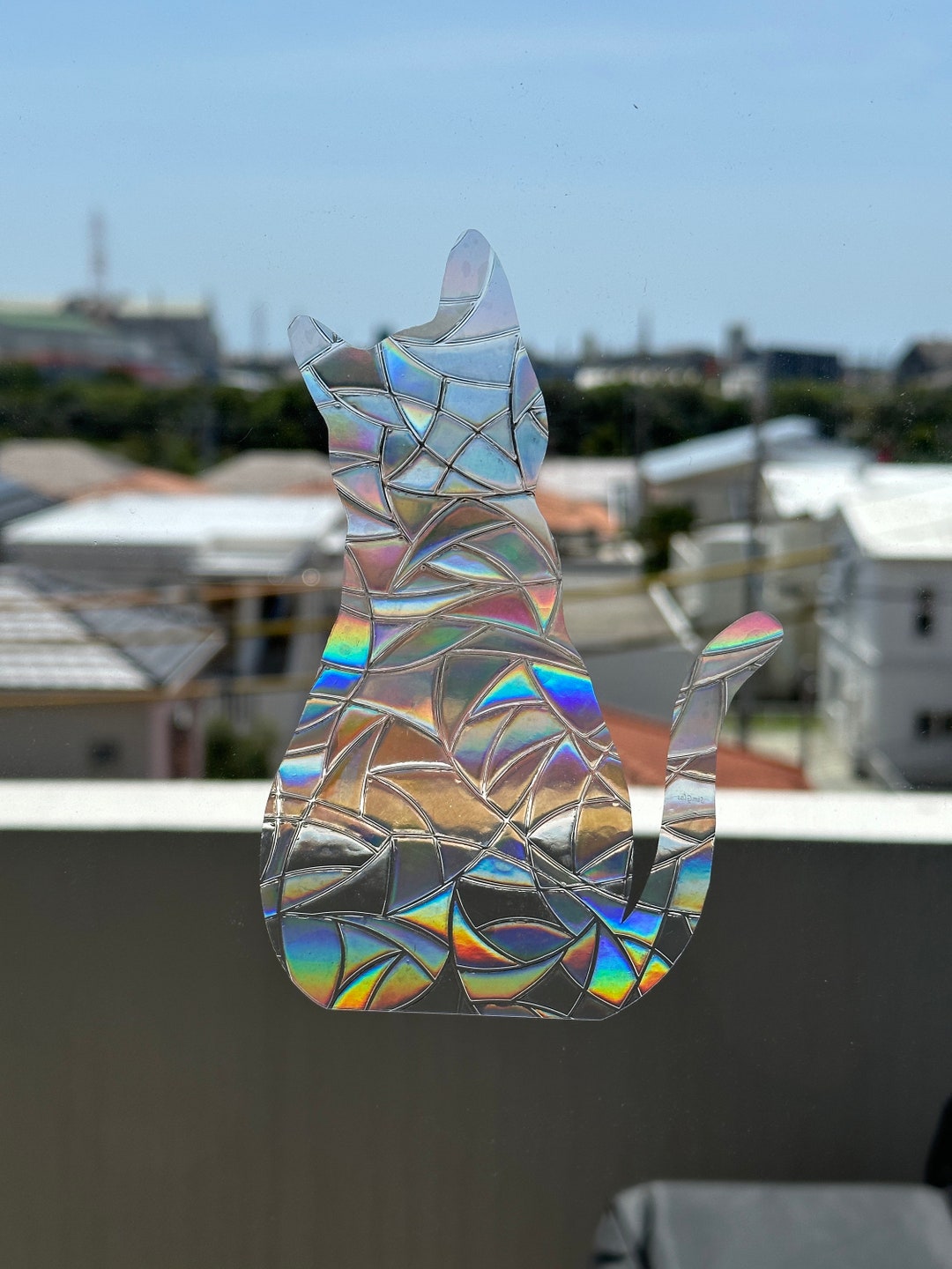 Cat Window Suncatcher, Stained Glass Cat Window Cling, Cat Decor for ...