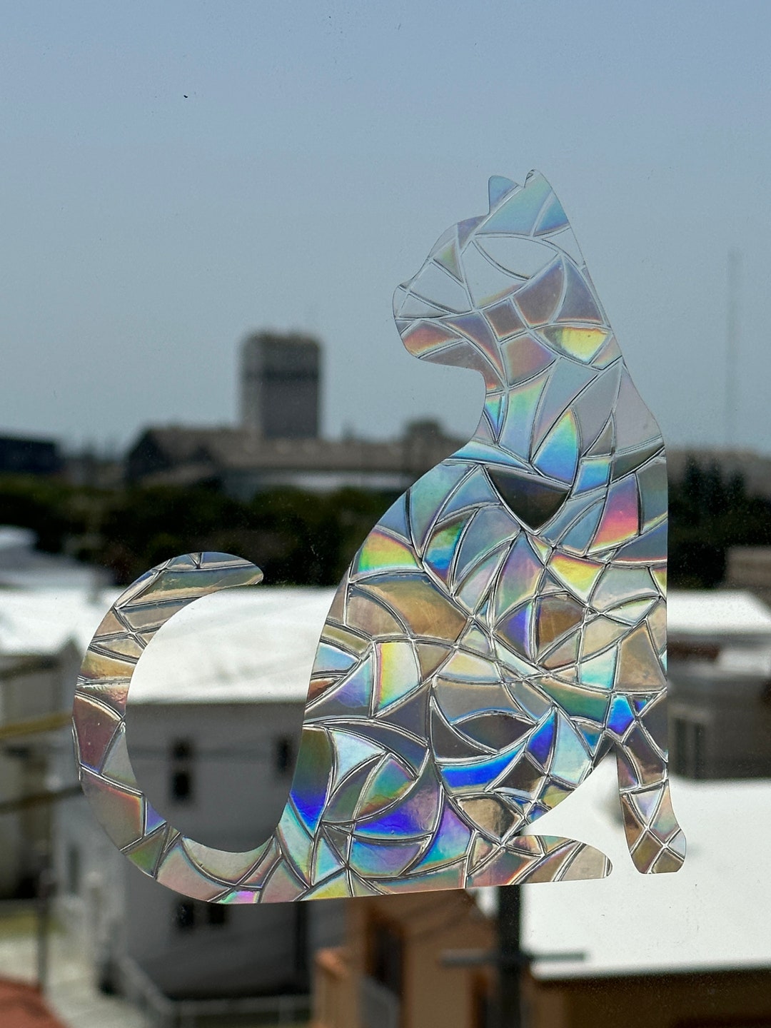 Cat Window Suncatcher, Stained Glass Cat Window Cling, Cat Decor for ...