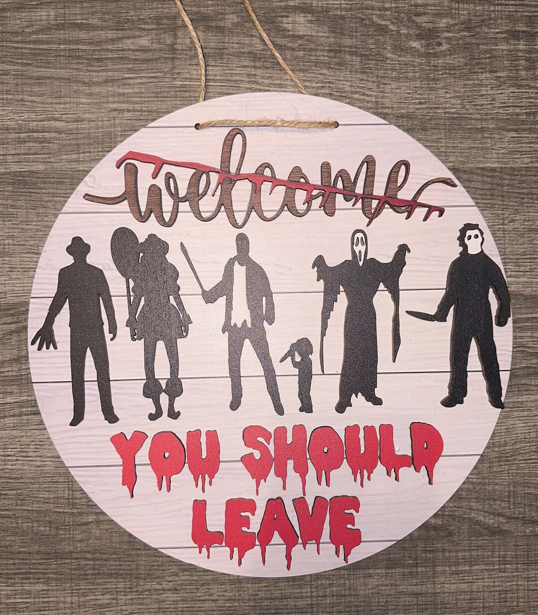 Horror Movie Wood Welcome Sign - Etsy