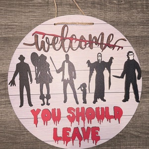 Horror Movie Wood Welcome Sign - Etsy