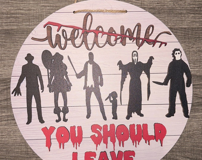 Horror Movie Wood Welcome Sign - Etsy