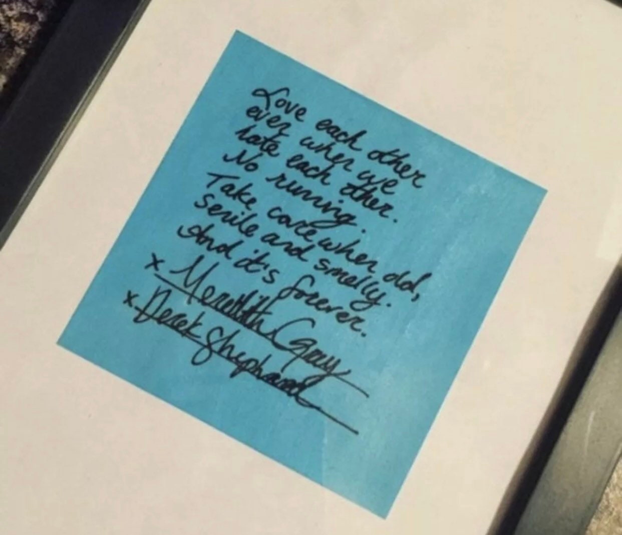 Greys Anatomy Meredith and Derek Post It Marriage Note Frame - Etsy