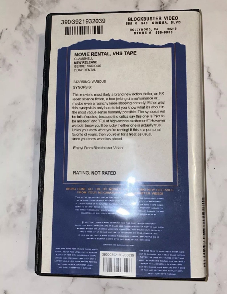 Blockbuster Video VHS Tape Storage Box - Etsy