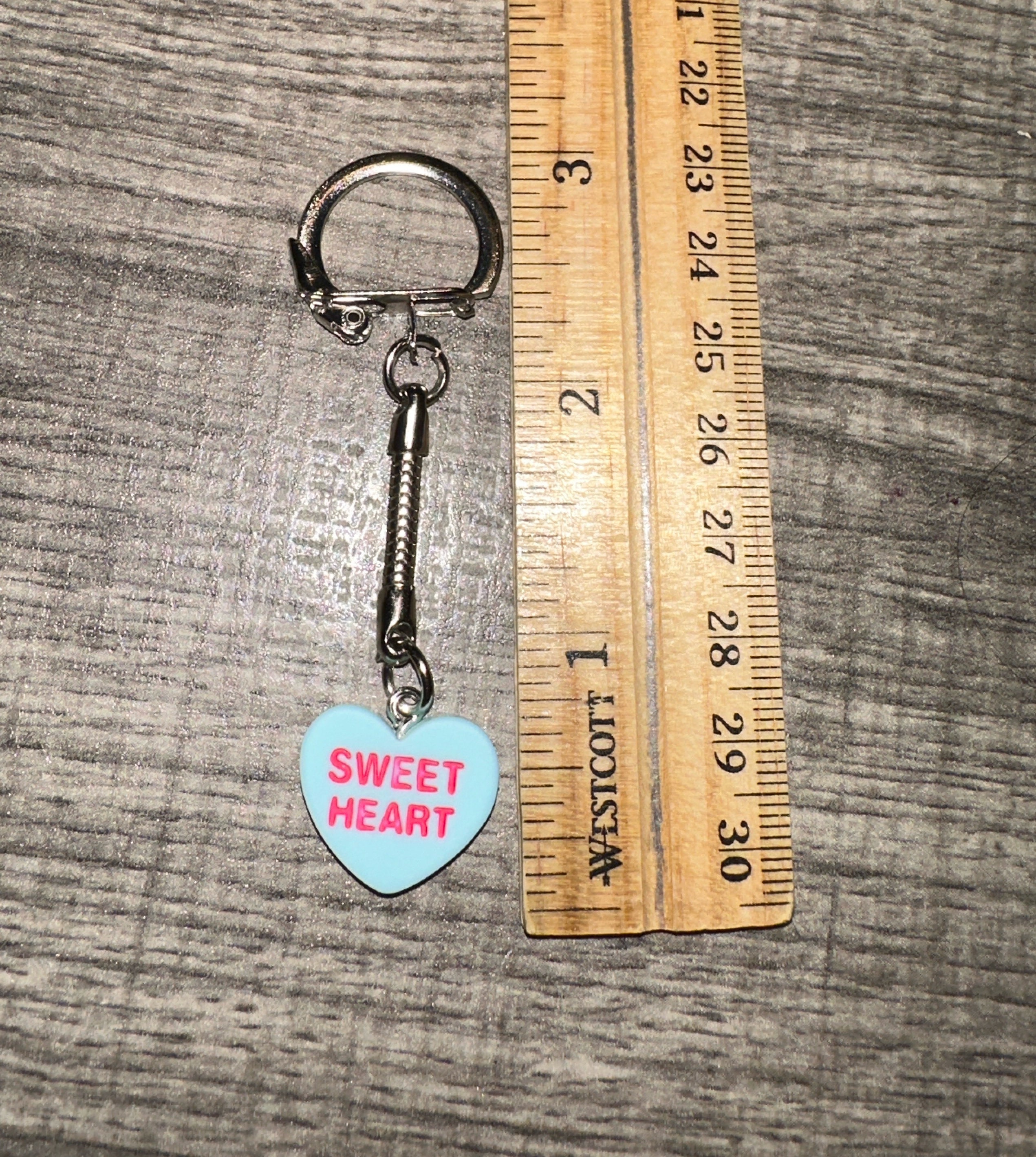 Valentines Heart Sweetheart Style Keychain - Etsy