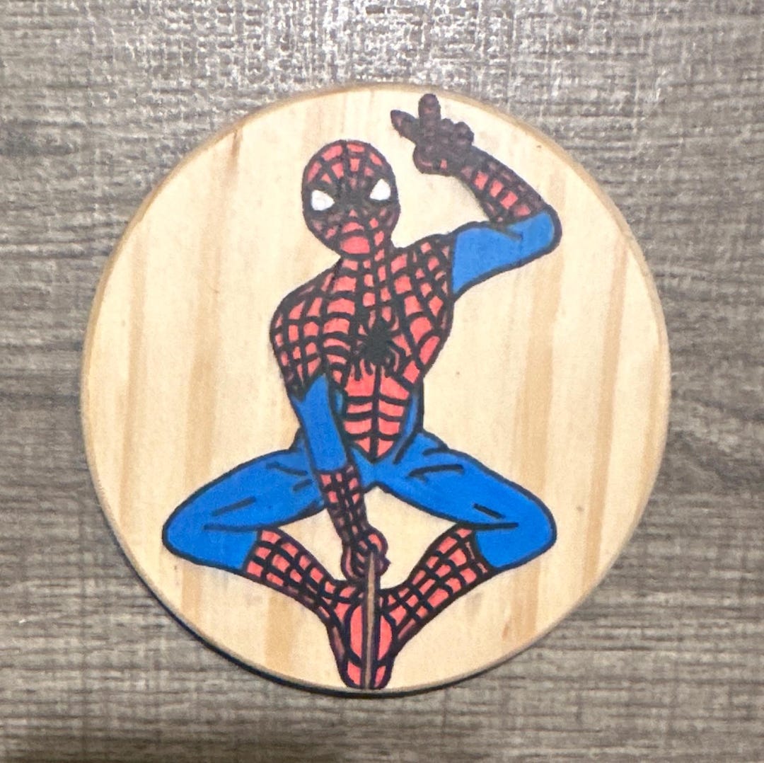 The Amazing Spiderman Hand-painted Coaster - Etsy