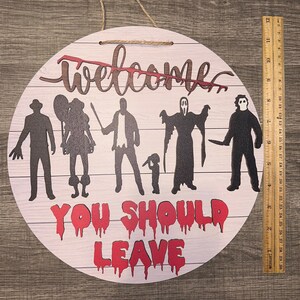 Horror Movie Wood Welcome Sign - Etsy