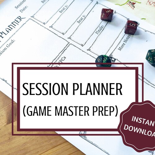 Session Planner for D&D and Other Rpgs - Etsy