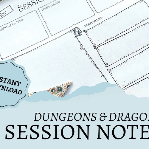 Dnd Session Notes Perfect for Session Summaries Adventure - Etsy