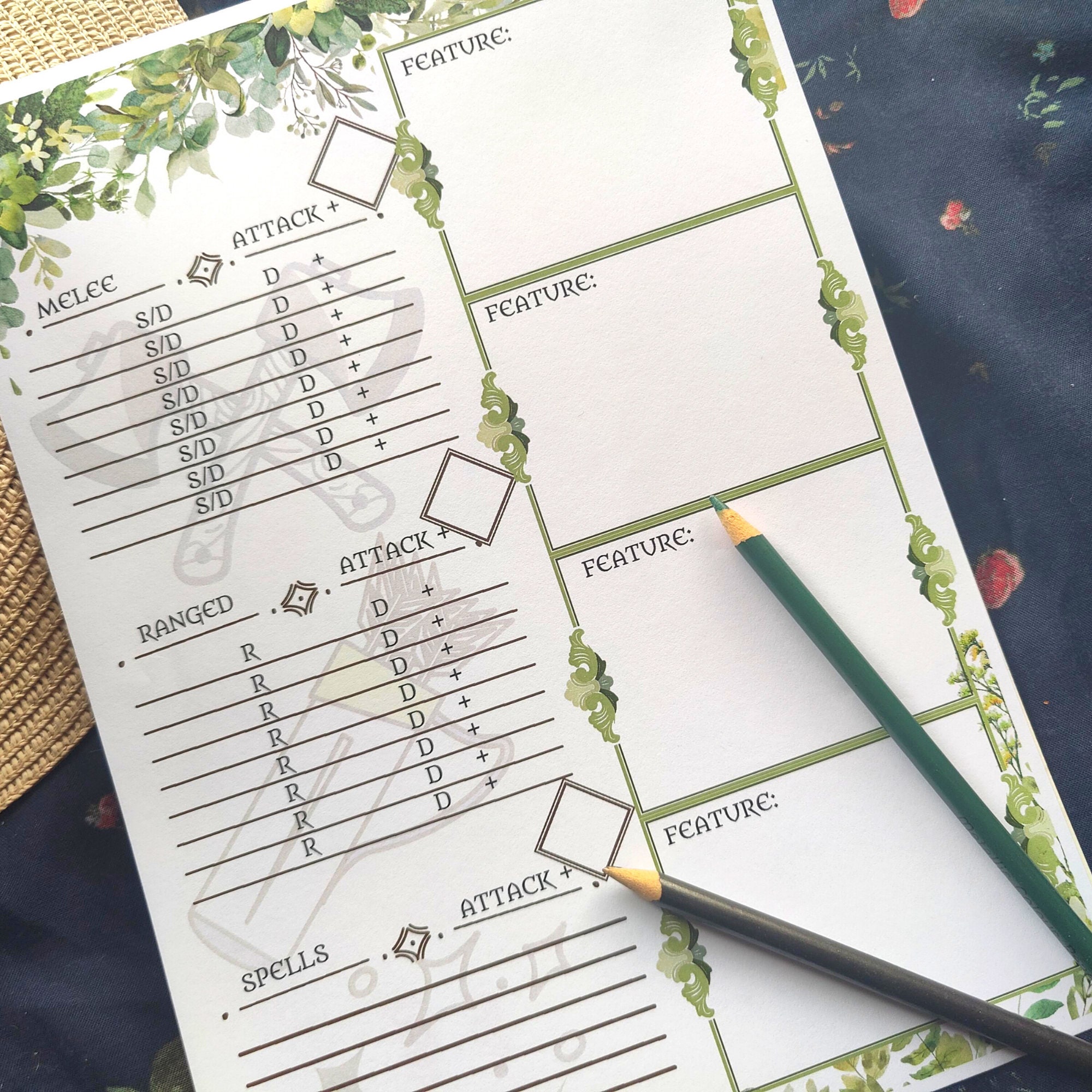 Cottagecore Dnd Character Sheet | Floral Dungeons and Dragons (digital ...