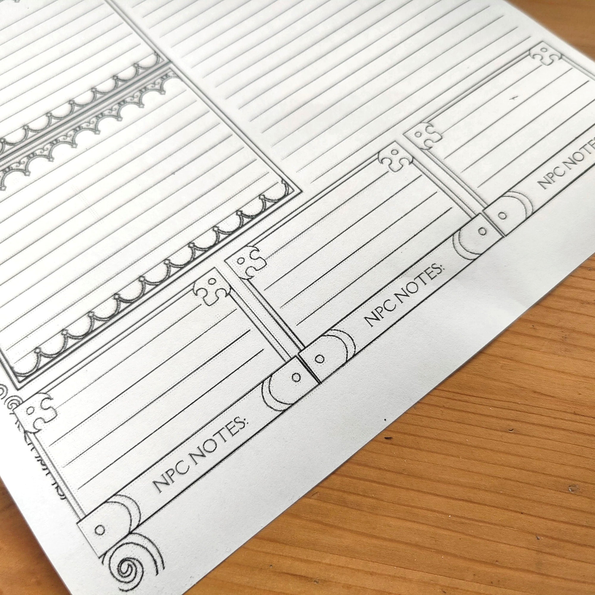 Dnd Session Notes | B&W Design (digital Download) - Etsy