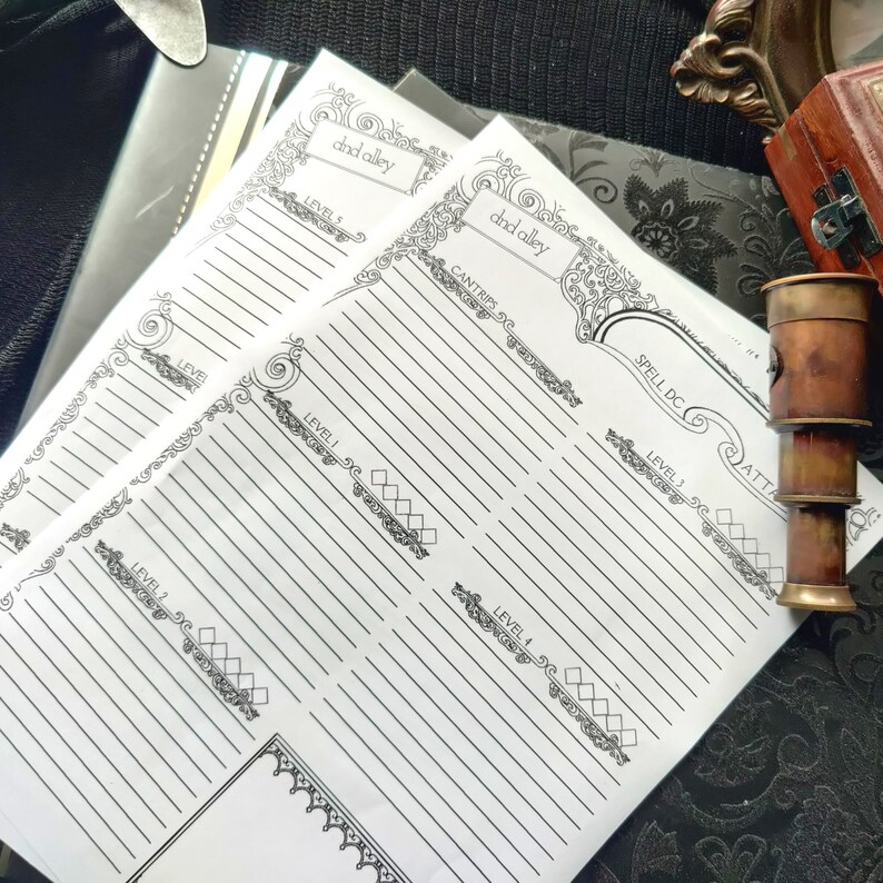 Dnd Character Sheet & Notes Bundle Pack | Magic Academy Theme | Dnd ...