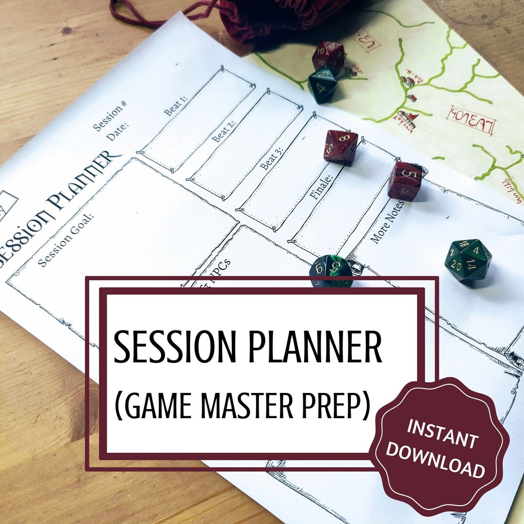 Session Planner for D&D and Other Rpgs - Etsy