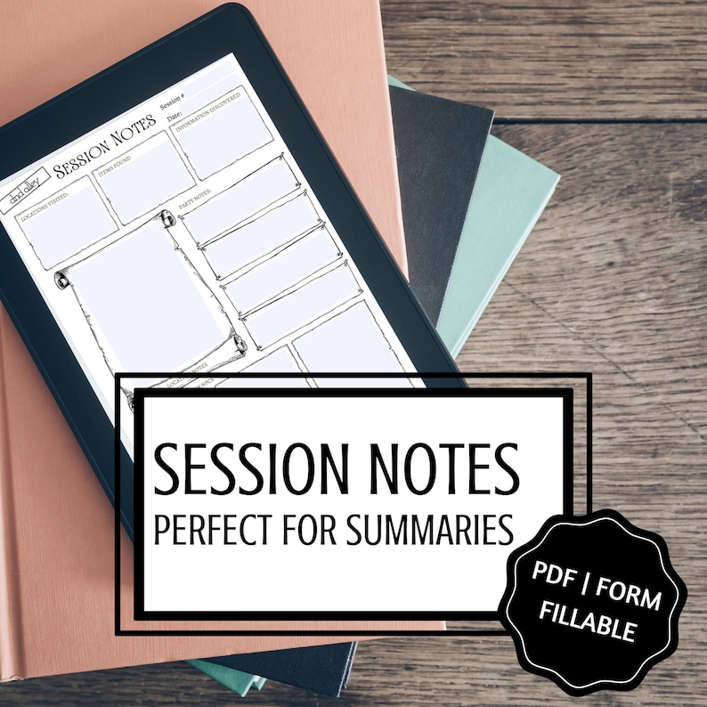 Dnd Session Notes Form Fillable Perfect for Session - Etsy Hong Kong